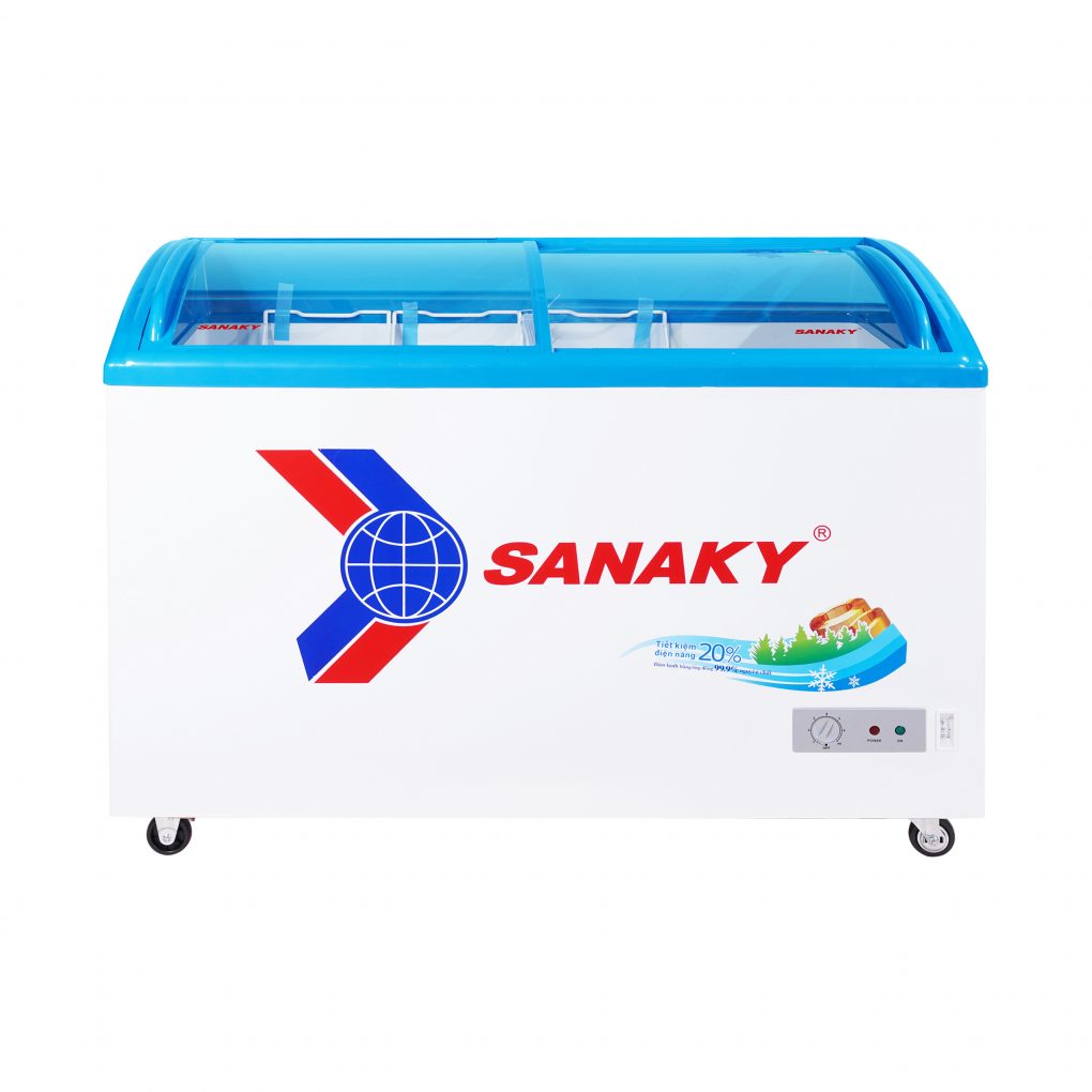 Tủ đông Sanaky VH-3899K, mặt kính cong 260 lít dàn đồng